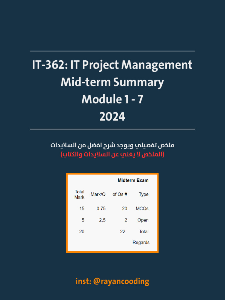 IT Project Management Mid-term Summary | PDF | Software Development ...