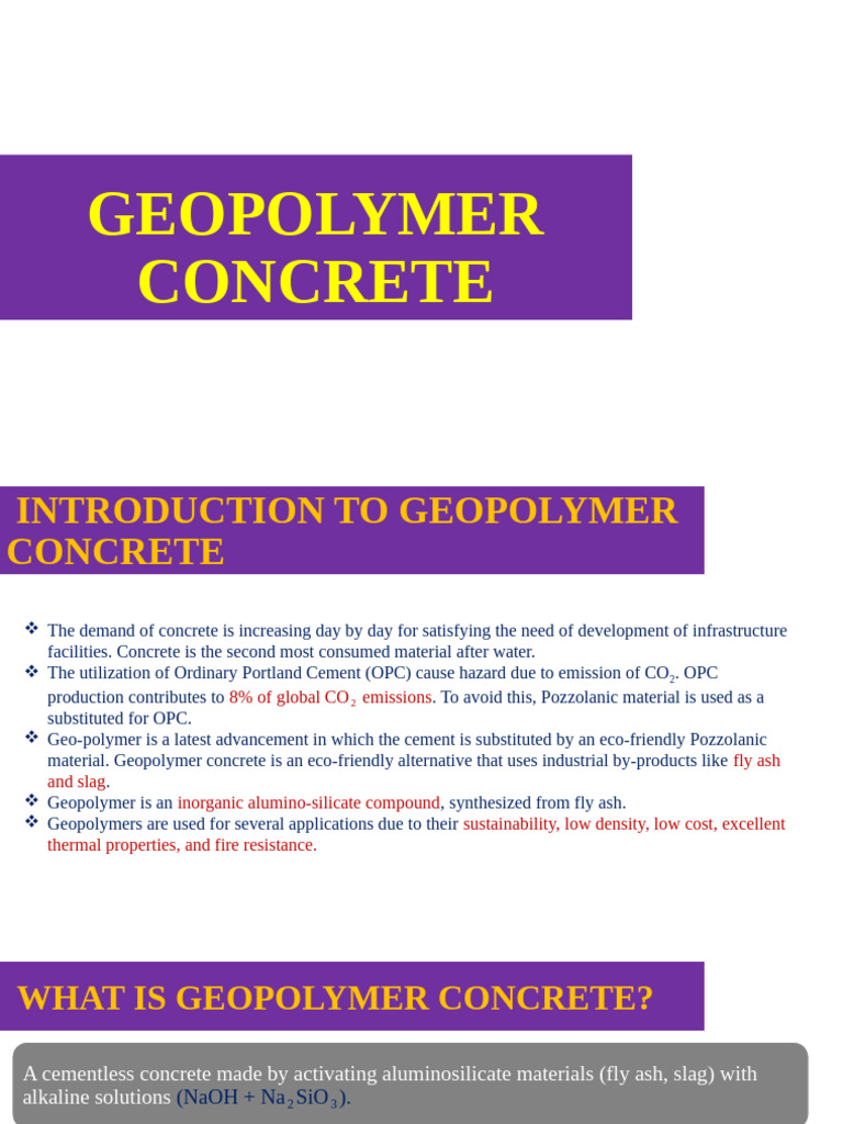 Geopolymer Concrete | PDF | Concrete | Chemical Substances