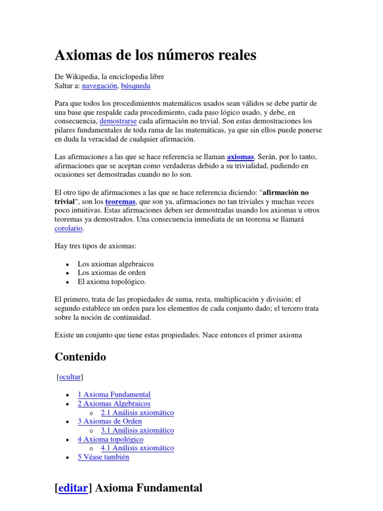 Axiomas de Los Números Reales | PDF | Matriz (Matemáticas) | Determinante