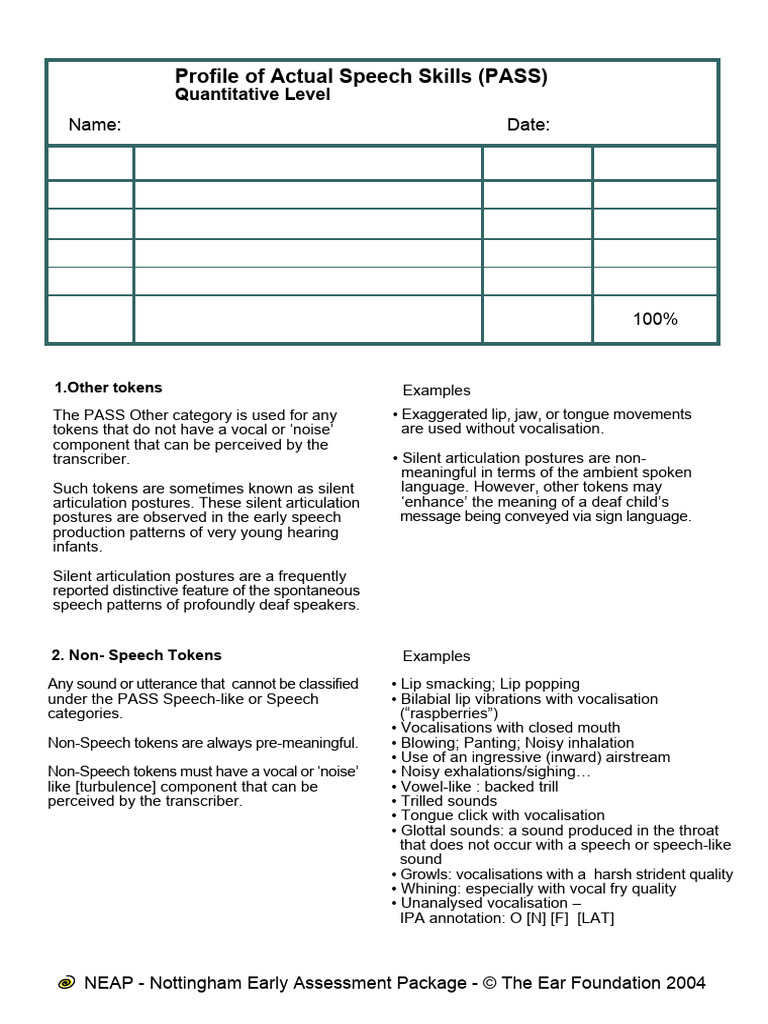 En Rehab Neap PASS 159kb | PDF | Phoneme | Speech