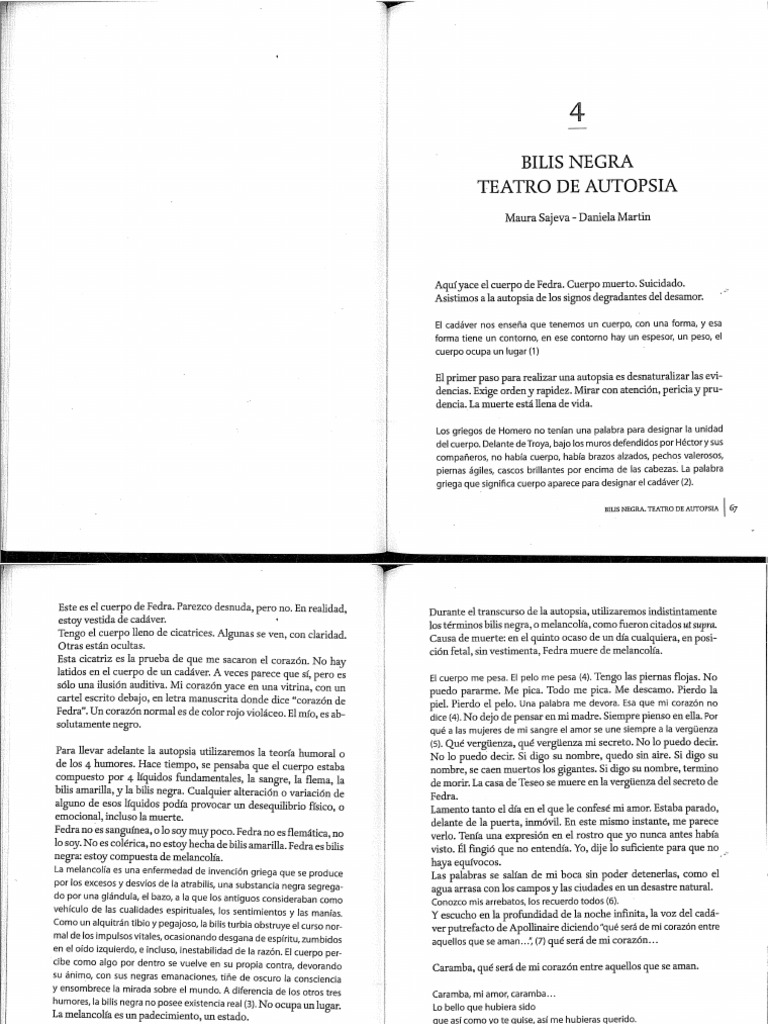 Dramaturgia Contemporánea - Bilis Negra y Reconstrucción de Una ...