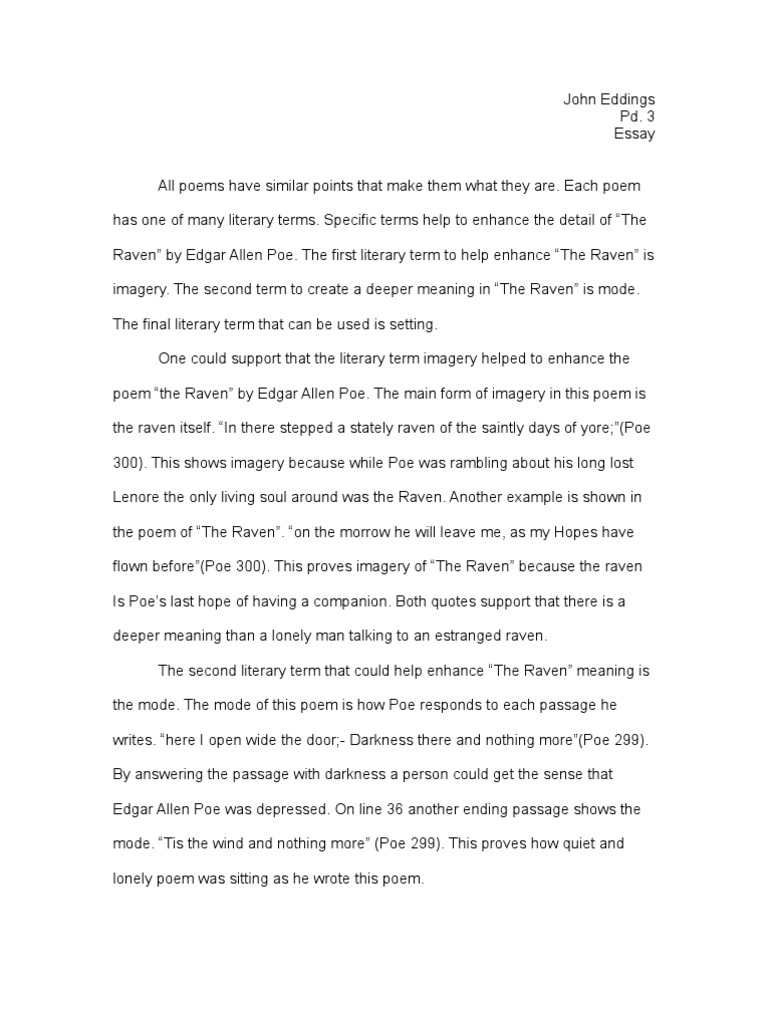 Mrs Norton Poem Essay | PDF | The Raven | Edgar Allan Poe