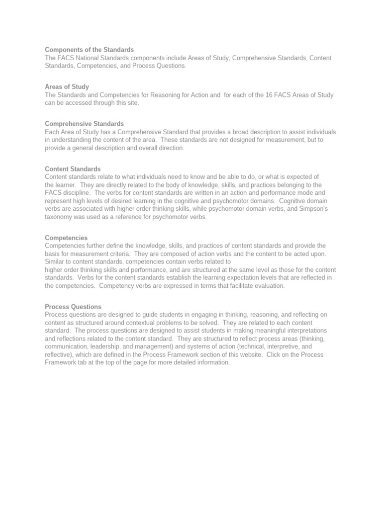 Components of Standards | PDF