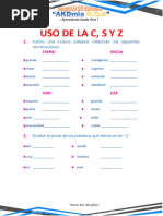 Guía de Ortografía: Uso de S, C y Z | PDF | Verbo | Unidades Semánticas