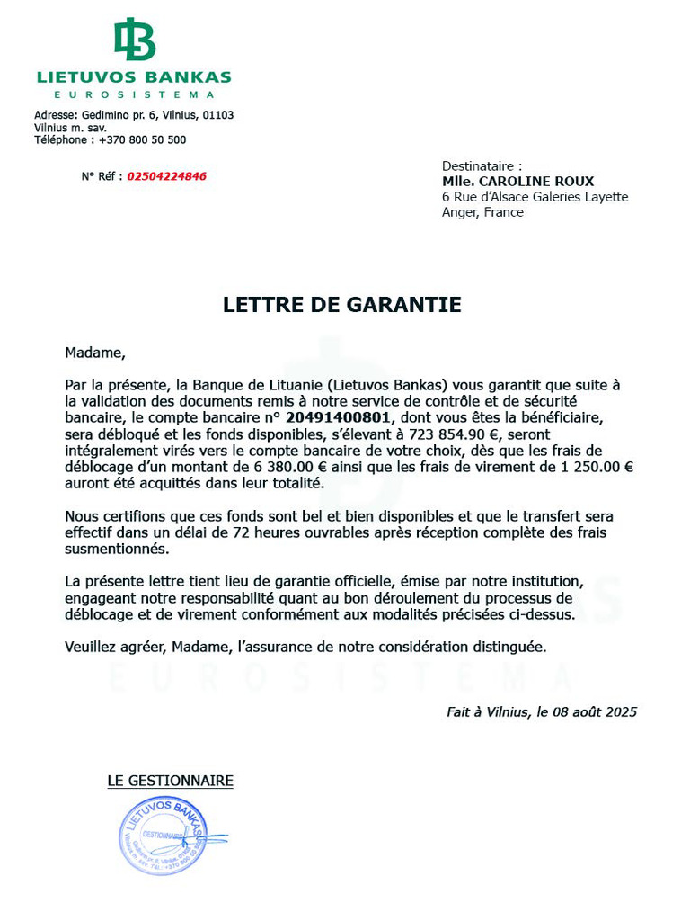 Lettre De Garantie Modle