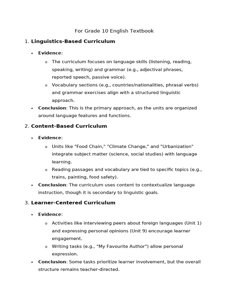 Grade 10 English Textbook Overview | PDF | Curriculum | English Language