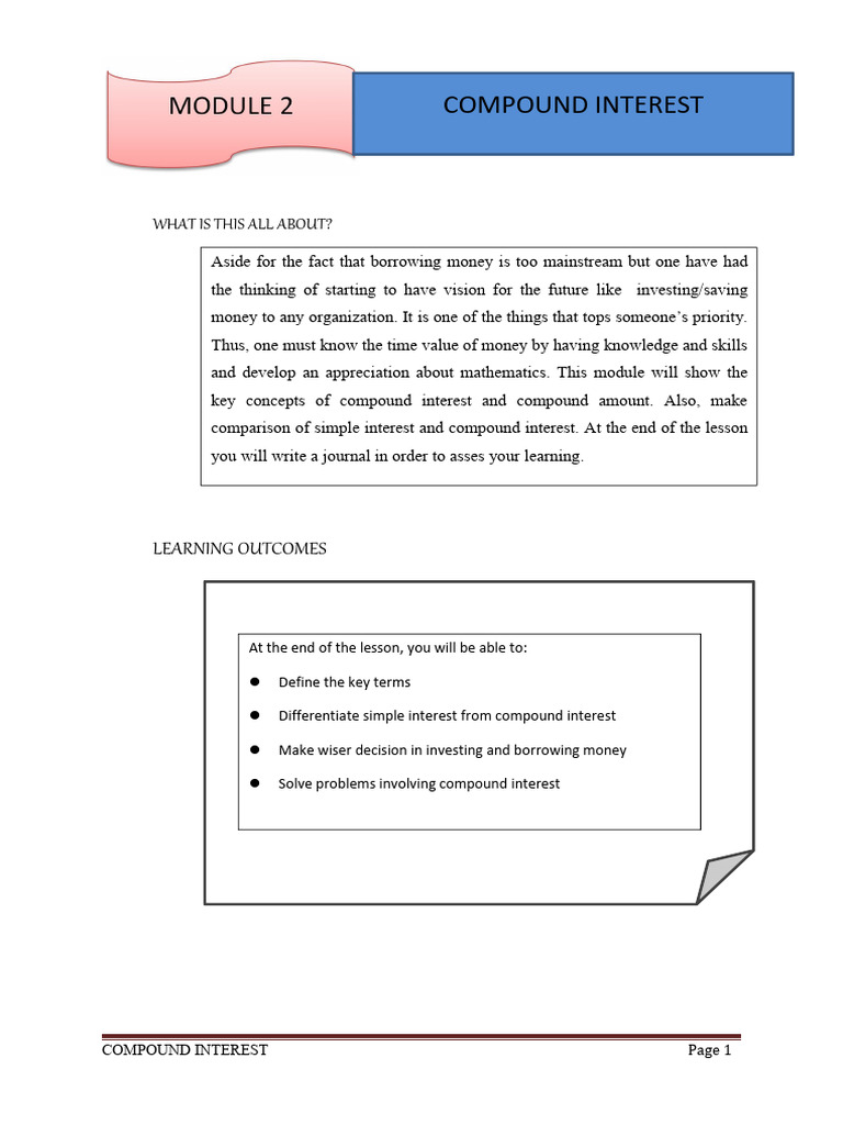 Module 2 Compound Interest | PDF | Interest | Compound Interest