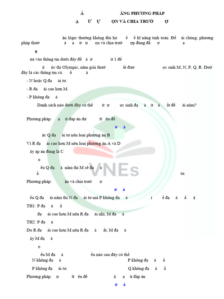 Buoi 3 Phuong Phap Loai Tru Chia Truong Hop | PDF