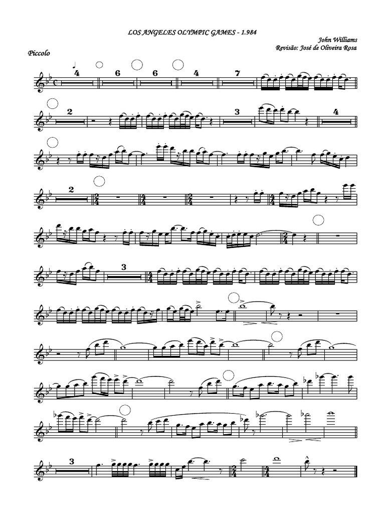 Olympic Fanfare Instrumentation | PDF | Woodwind Instruments | Musical ...
