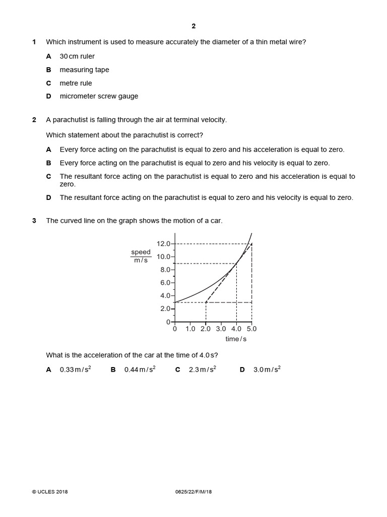 Physics 2018 | PDF | Force | Mass