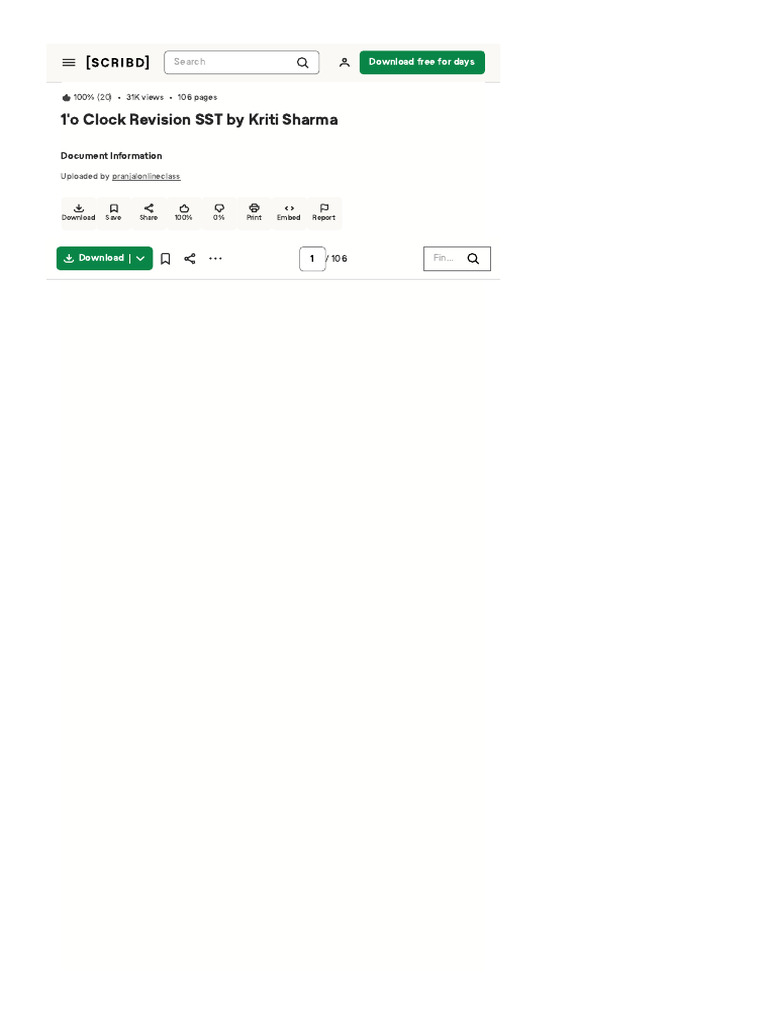 1'o Clock Revision SST Guide | PDF