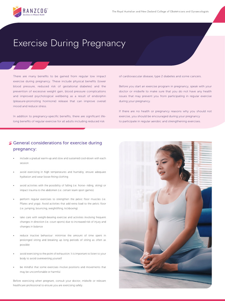 Exercise During Pregnancy RANZCOG | PDF | Pregnancy | Strength Training