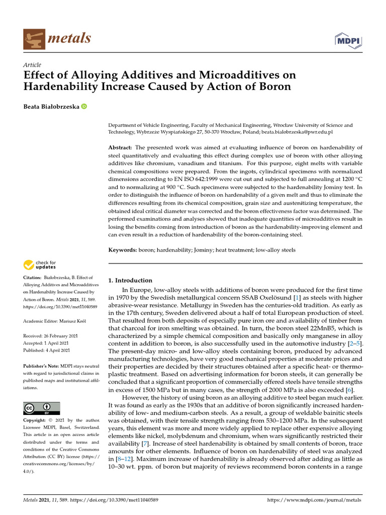 Effect of Alloying Additives and Microadditives On | PDF | Steel ...