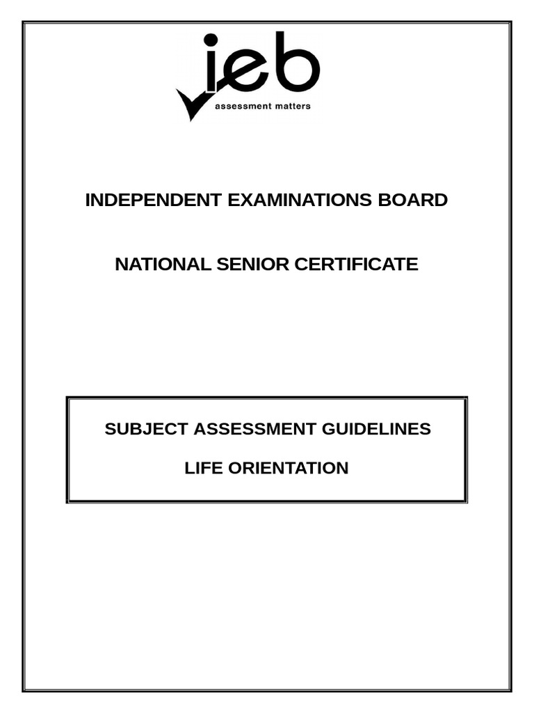 IEB Life Orientation Exam Guidelines | PDF | Knowledge | Argument