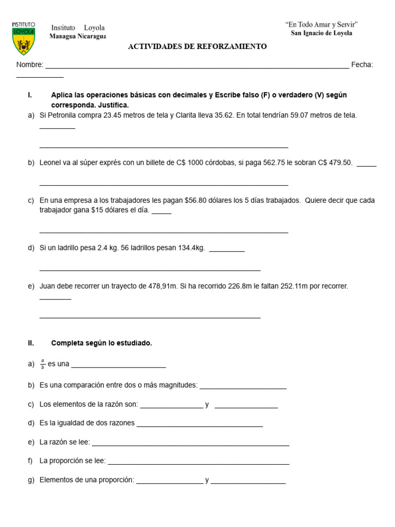 Actividades de Practica en Aula de Clase | PDF