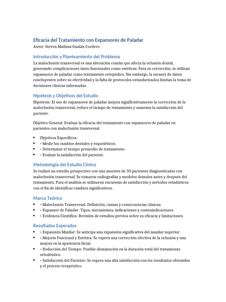 Eficacia Expansores Paladar Mejorado | PDF | Odontología