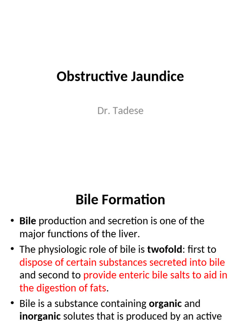 Understanding Obstructive Jaundice Causes | PDF | Bile | Gallbladder
