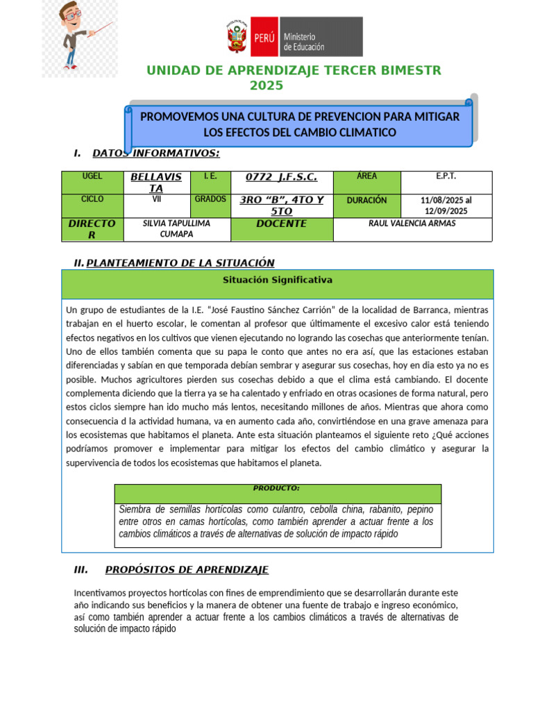 Unidad de Aprendizaje III Bimestre 2ºb, 4ºy5º | PDF | Aprendizaje | Siembra