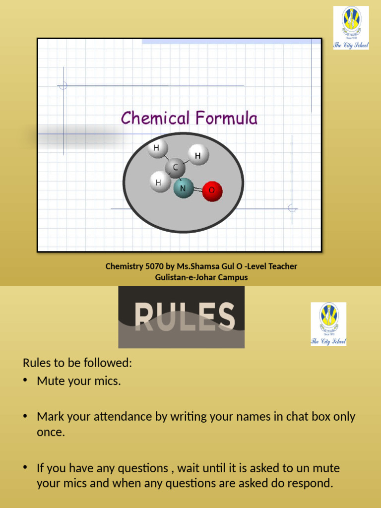 Chemical formulae ppt | PDF | Ammonium | Chemistry