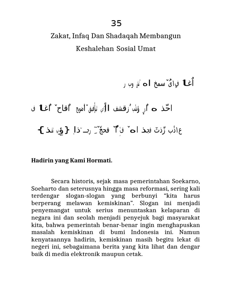 Zakat dan Keshalehan Sosial Umat | PDF