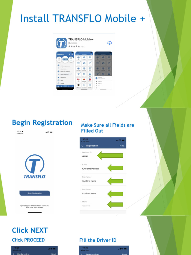 TRANSFLO Mobile + Registration Guide | PDF