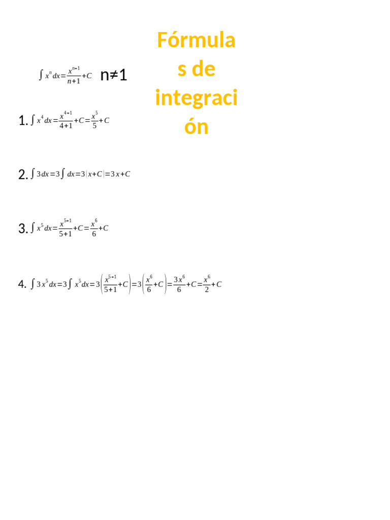 Formulas | PDF | Integral | Logaritmo