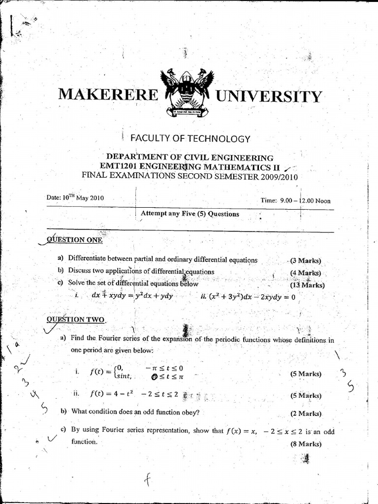 Engineering Math 2 Past Papers | PDF