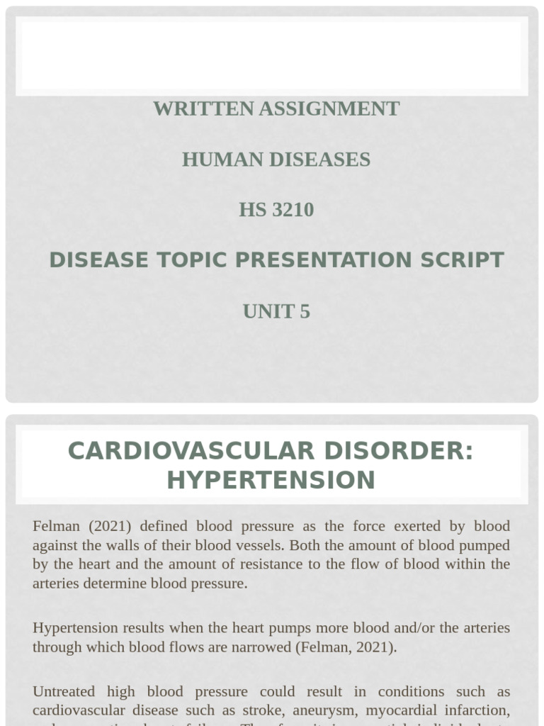 Written Assinment Unit 5 Presentation | PDF | Hypertension | Asthma