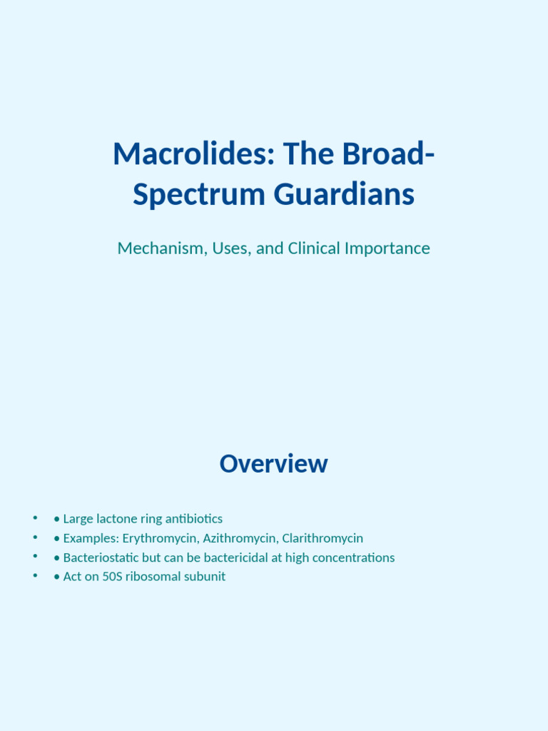 Macrolides Theme Presentation | PDF
