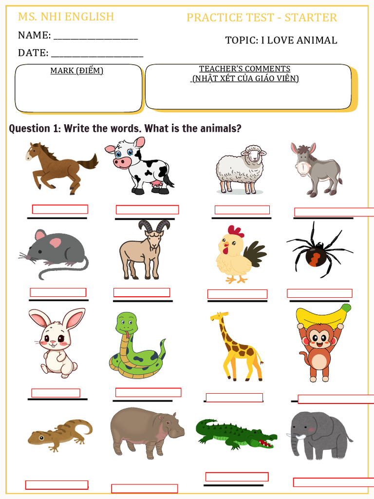 Unit 1 Animal Practice Test | PDF