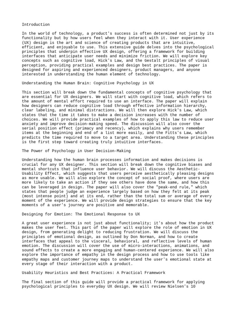 The Psychology of User Experience (UX) Design: Principles For Creating ...