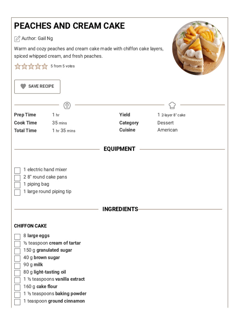 Peaches and Cream Cake - Teak & Thyme | PDF | Cakes | Teaspoon