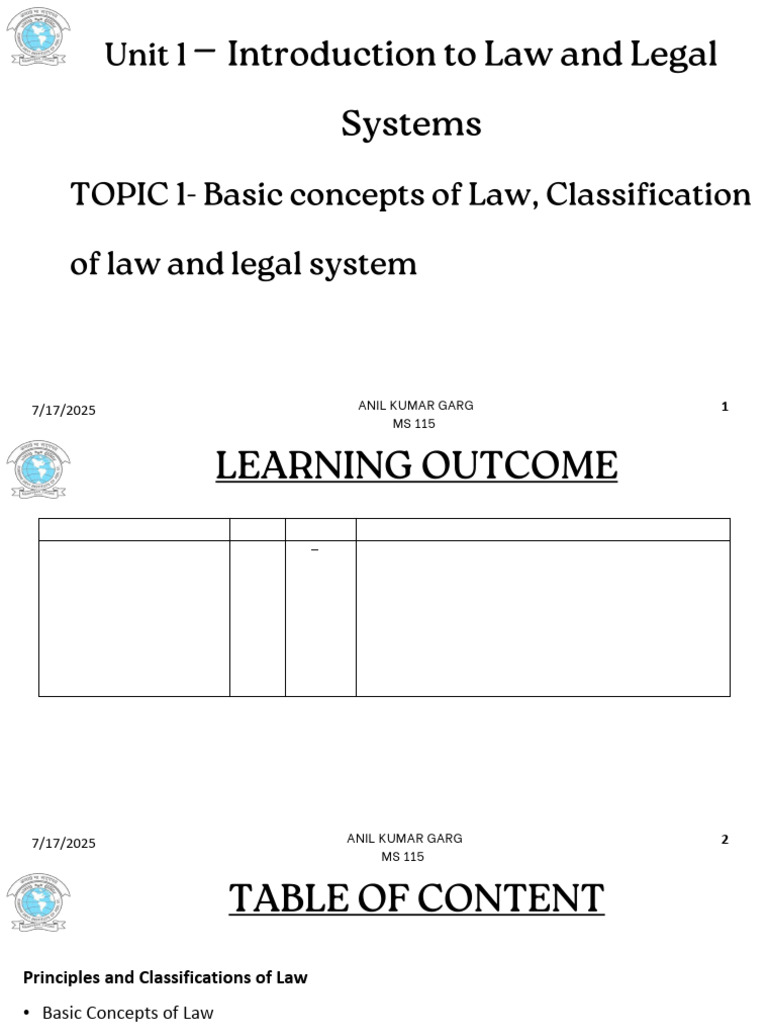 Basic Concepts of Law and Legal Systems | PDF | Common Law | Civil Law ...