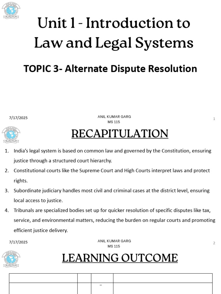Understanding ADR in India's Legal System | PDF | Alternative Dispute ...