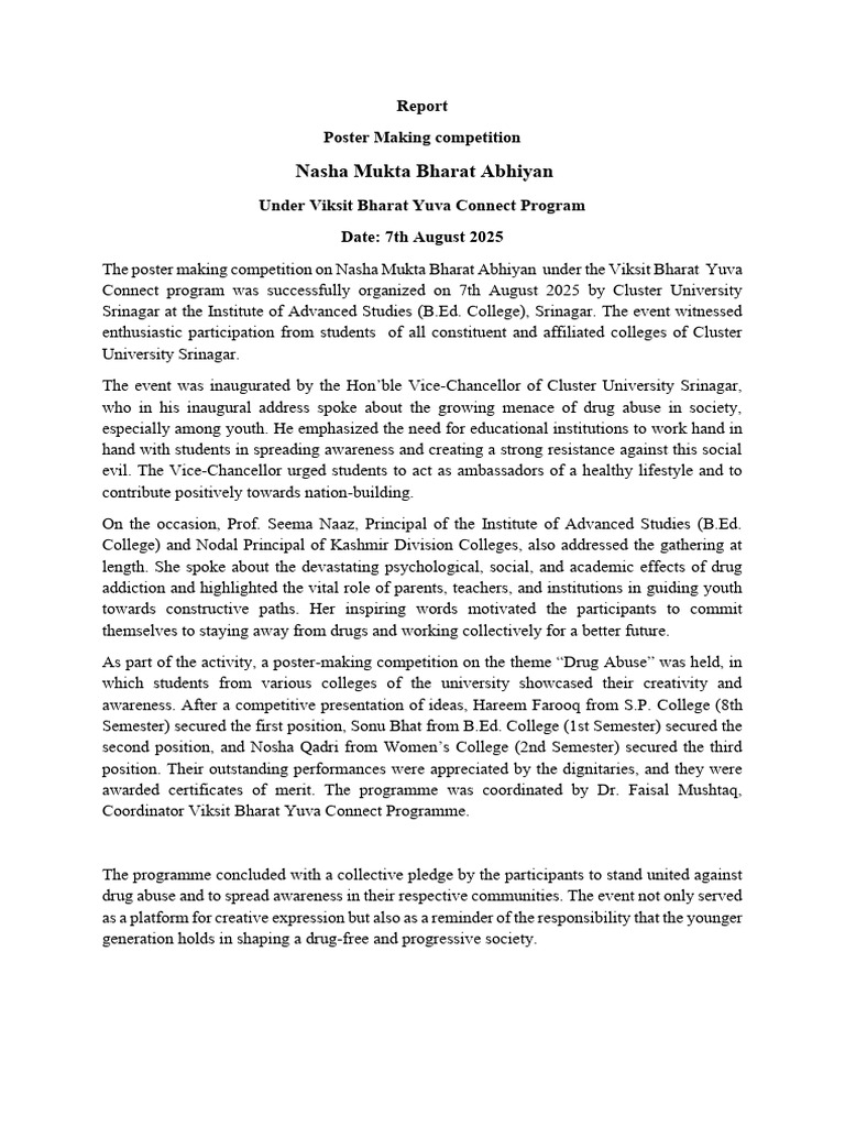 Report On Poster Cam Petition 7 TH August | PDF