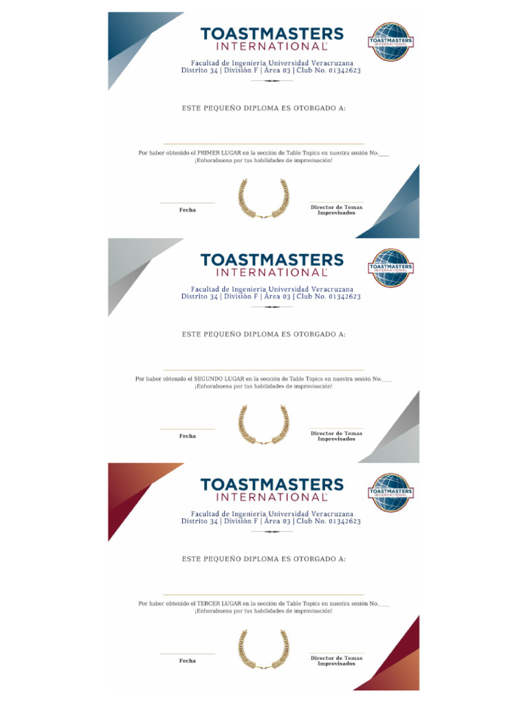 Diplomas Table Topics Final | PDF