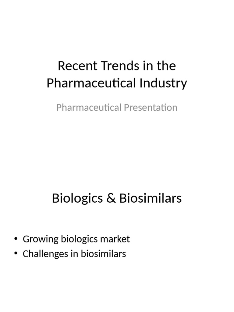 Recent Trends in Pharma | PDF