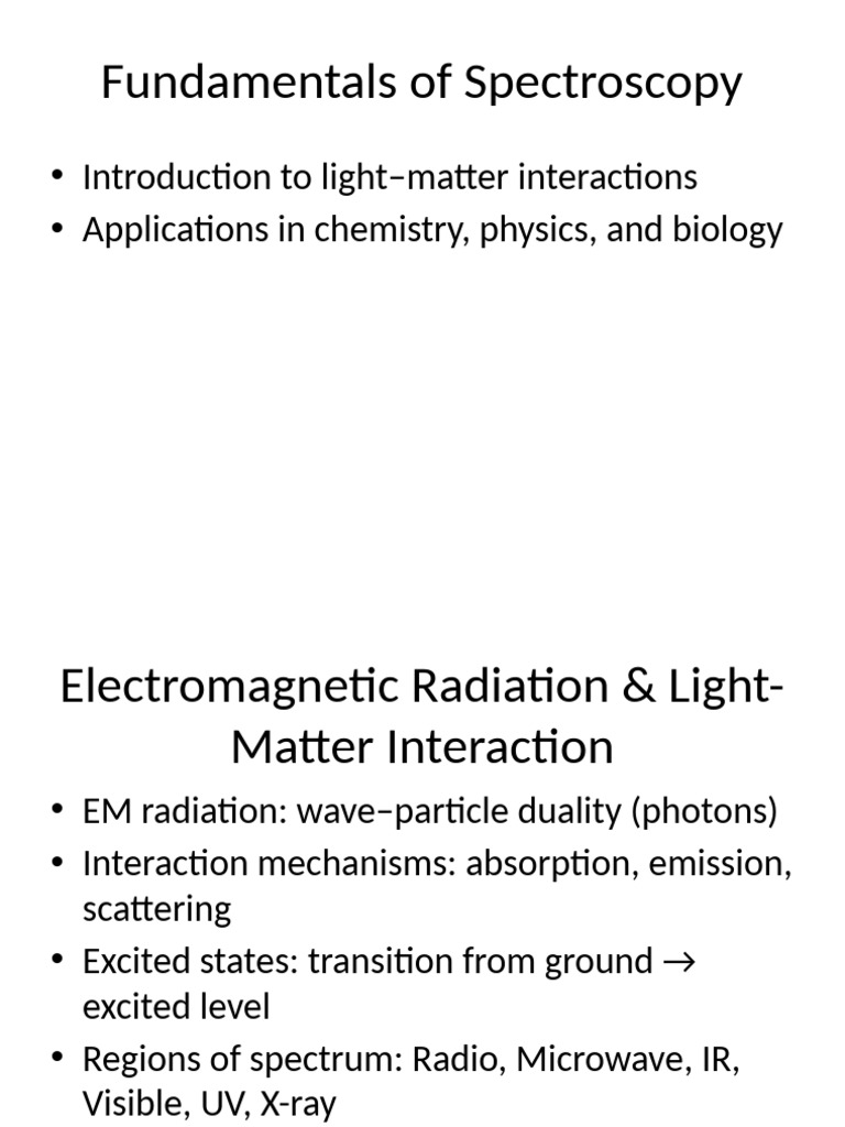 Fundamentals of Spectros | PDF | Spectroscopy | Emission Spectrum