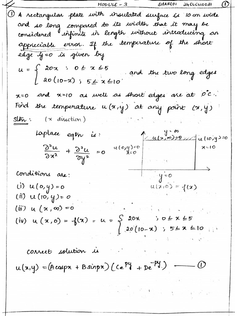 2D Heat Equations (Infinite Plane) Notes | PDF