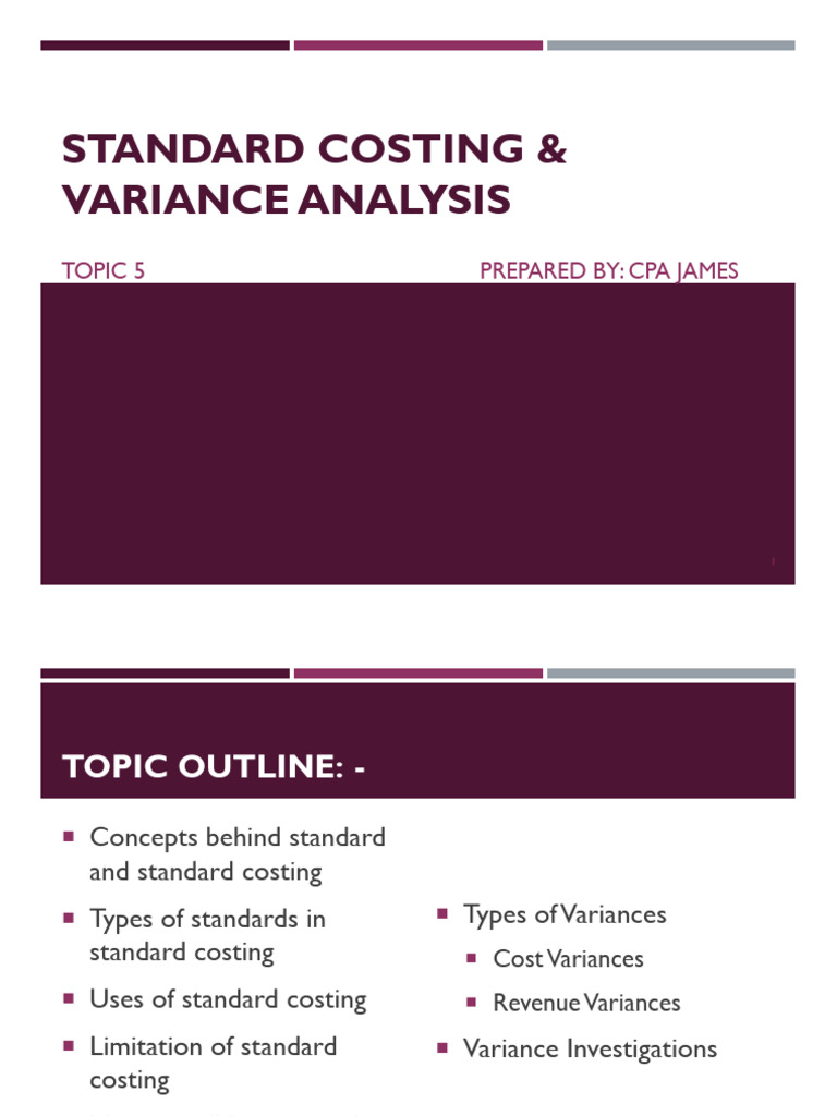 Standard Costing and Variance Analysis Guide | PDF | Variance | Cost Of ...
