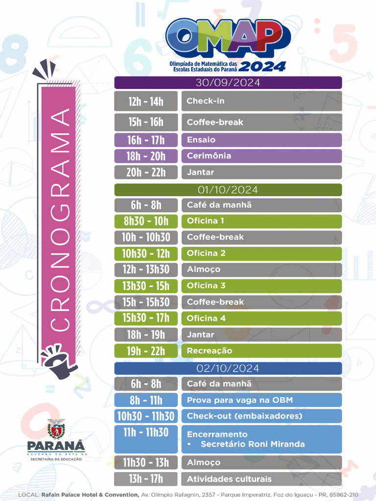OMAP - 2024-CARD CRONOGRAMA - Impressão | PDF