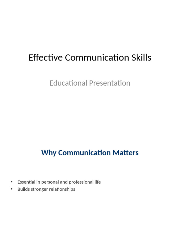 Mastering Effective Communication Skills | PDF