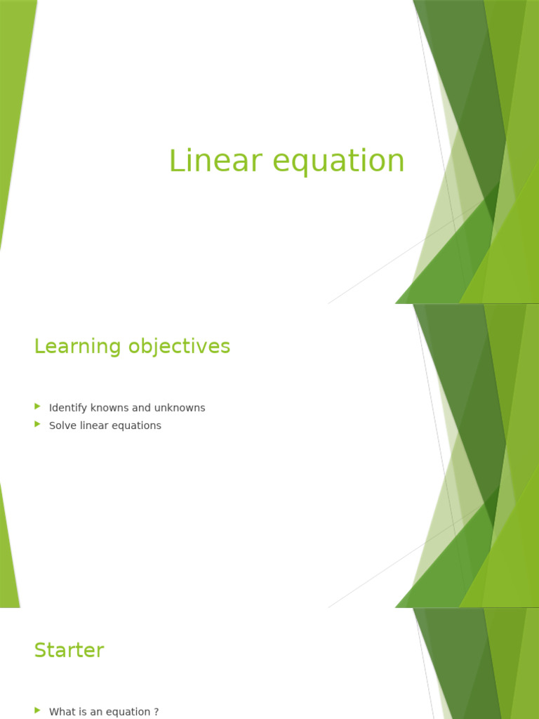 Linear Equation | PDF