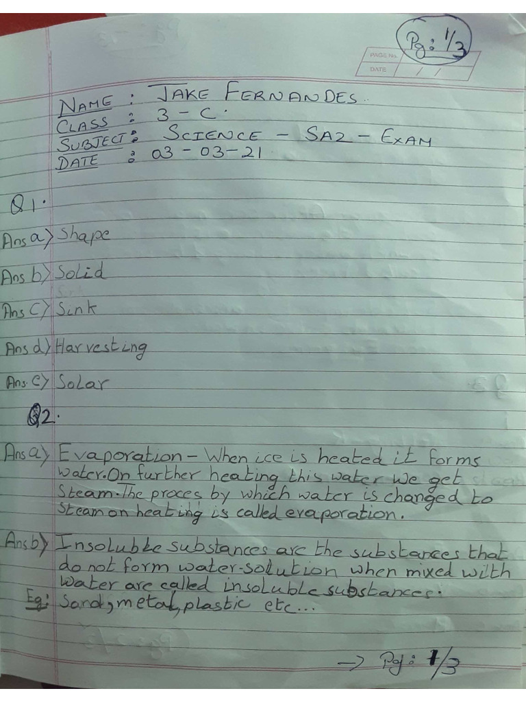 Jake Fernandes - 3-C - Science-SA2 3-3-21 | PDF | Atmospheric ...