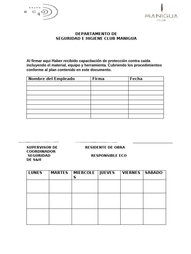 Hojas de Firmas Hamacas | PDF
