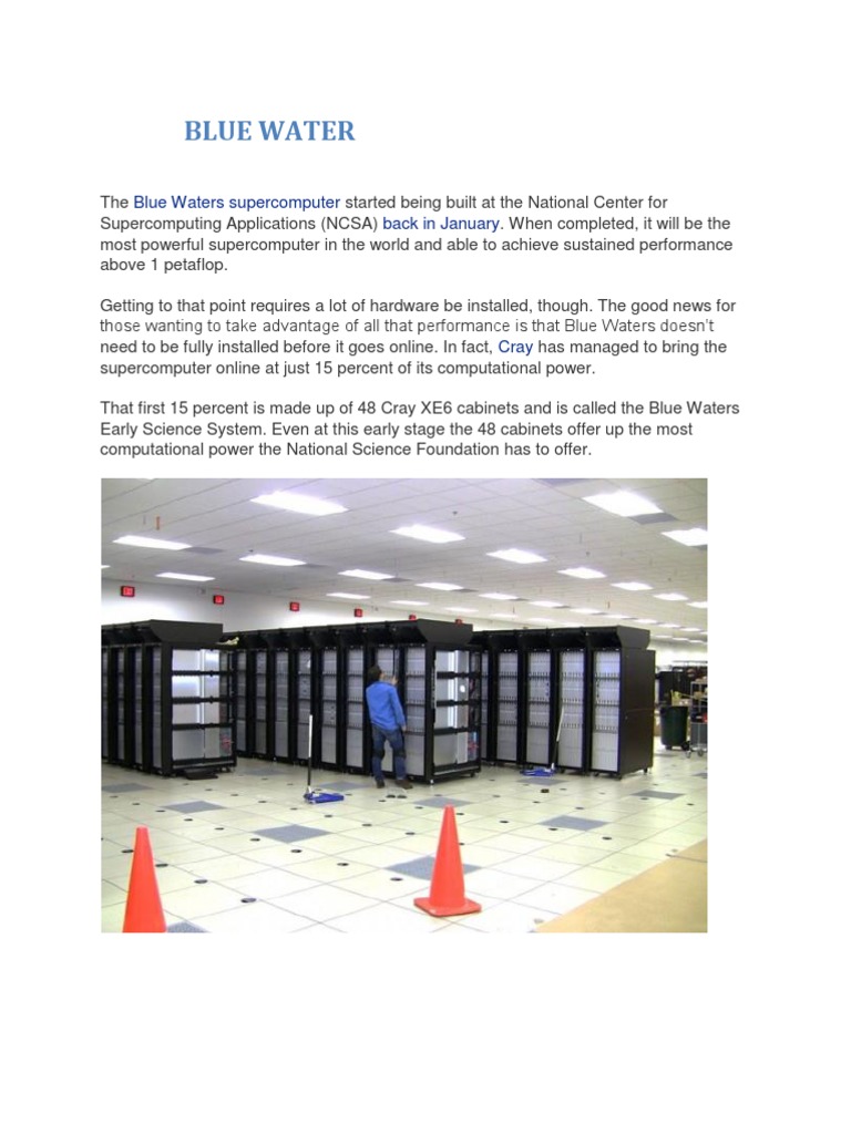 Blue Water: Blue Waters Supercomputer Back in January | PDF ...