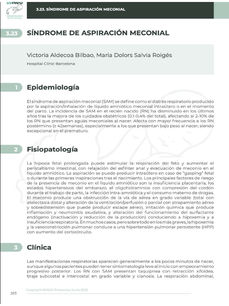 Sindrome de Aspiracion Meconial | PDF