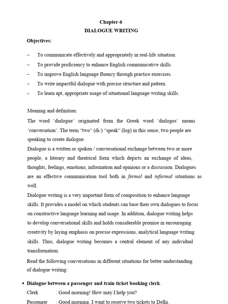 Effective Dialogue Writing Techniques | PDF | Communication | Dialogue