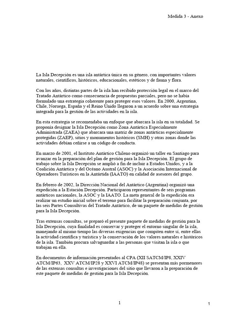 Gestión y Conservación de Isla Decepción | PDF | Antártida | Volcán