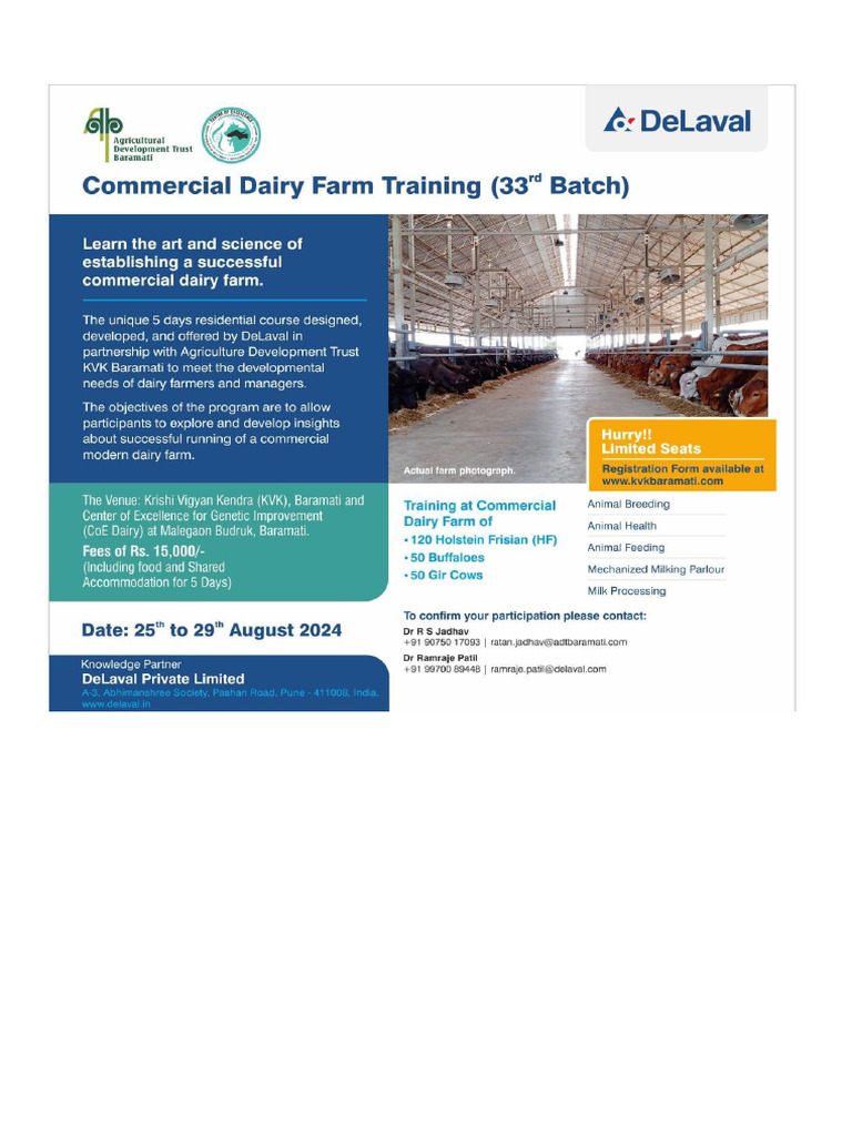 Dairy Farm Management Training Nomination | PDF